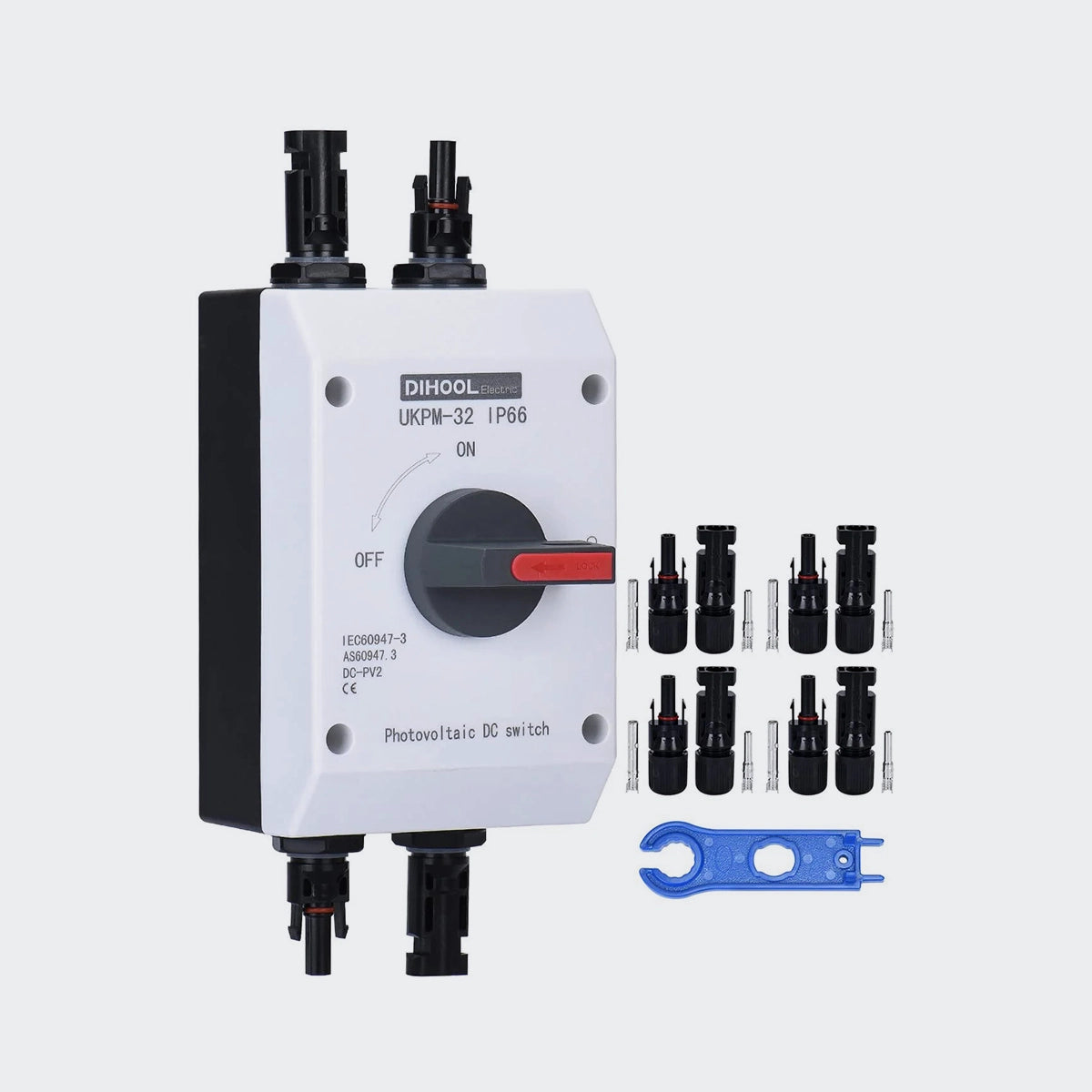 DC Trennschalter 1200V 32A IP65 | Wasserdicht - BlackoutSolar